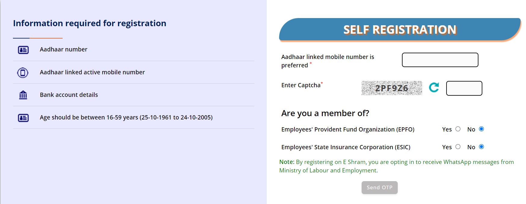 e Shram Card Online Registration {Link} CSC Login, श्रमिक लेबर कार्ड ...