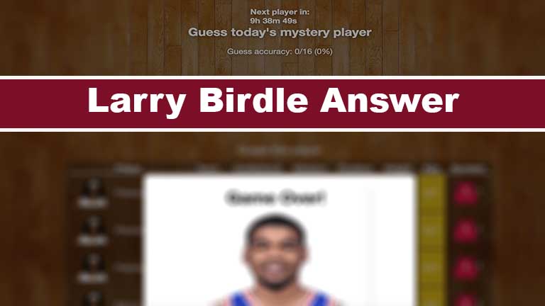 Larry Birdle Answer Today (January 2026) Daily wordle NBA Players Guessing Game solutions